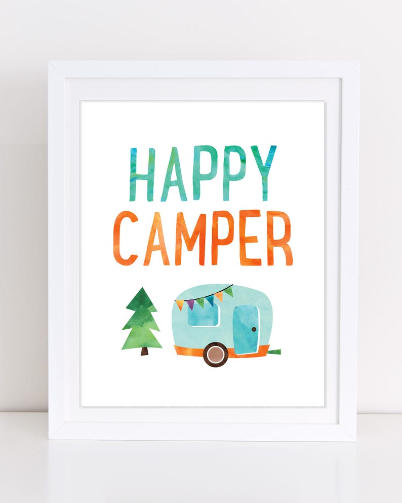 Happy Camper Print Adventure Theme Nursery Adventure Print | Etsy