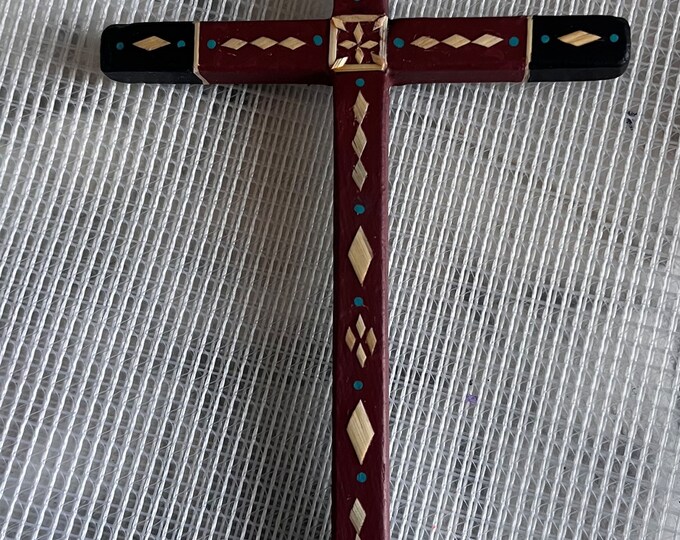 New Mexico Cross, Traditional Straw Appliqué, Southwestern Religious ...