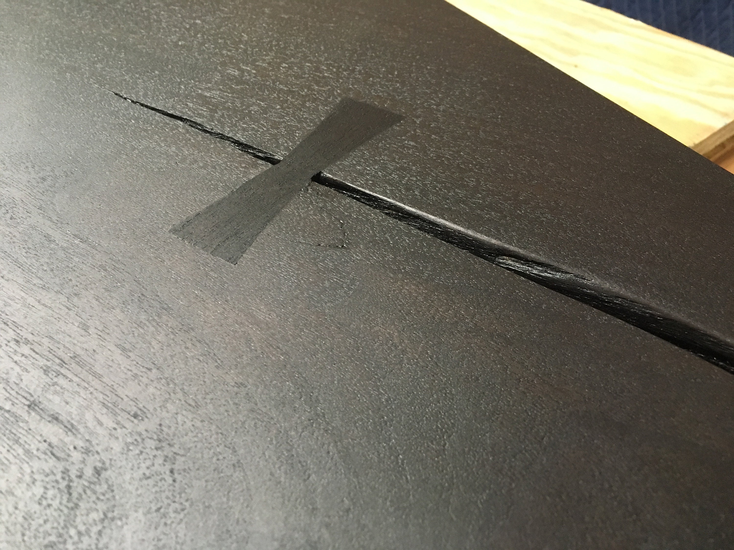 Ebonized Walnut Dining Table or Desk - Live Edge With Charcoal Finish ...