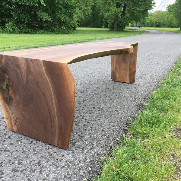 Live Edge Bench - Etsy