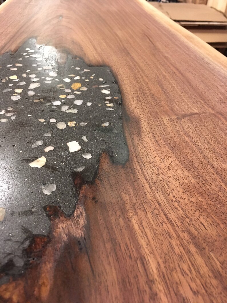 Waterfall Walnut Live Edge Kitchen Dining Set - Table and Benches - Etsy