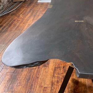 Ebonized Walnut Dining Table or Desk - Live Edge With Charcoal Finish ...