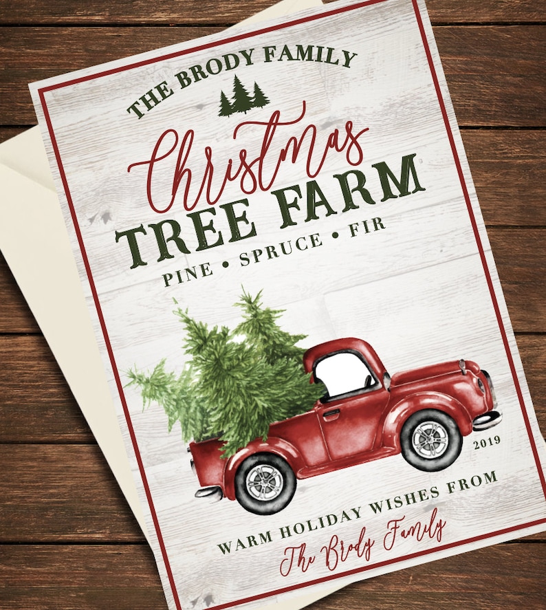 Christmas Card Christmas Tree Farm Tree Farm Christmas Card - Etsy