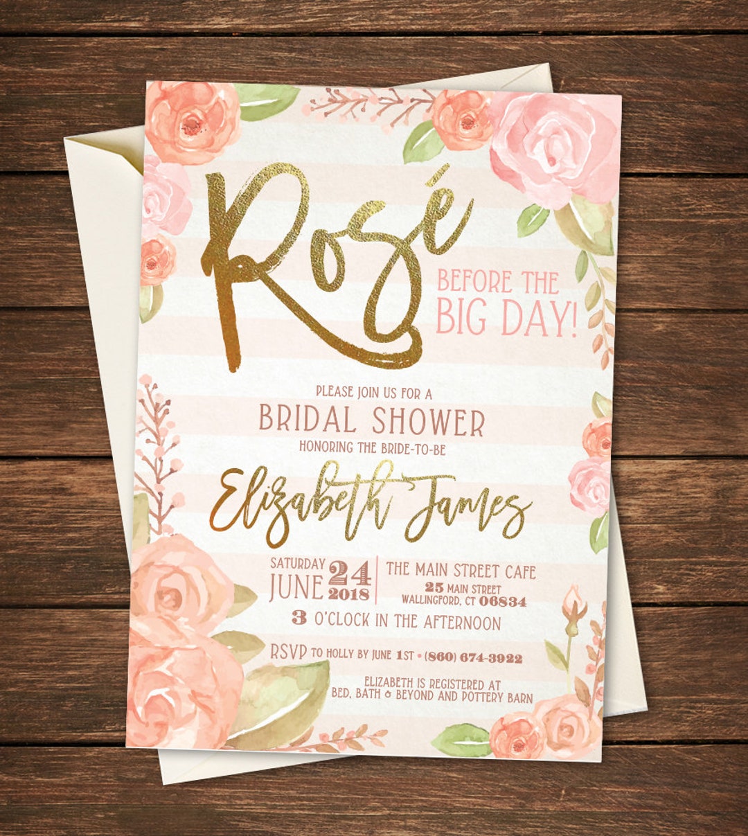 Rose Bridal Shower Invitation, Rose Before the Big Day,rose All Day ...