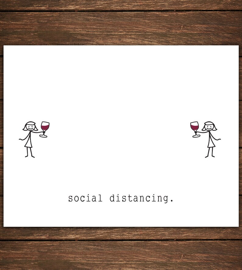 Quarantine Greeting Card Social Distancing Card Social - Etsy