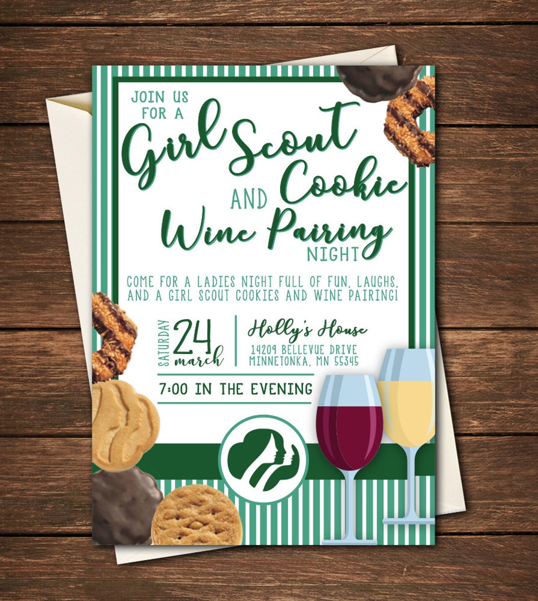 Girl Scout Cookie Invitation, Girl Scout Cookie Party Invitation,girl ...