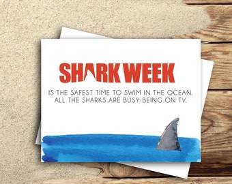 Happy Shark Week Card - Etsy