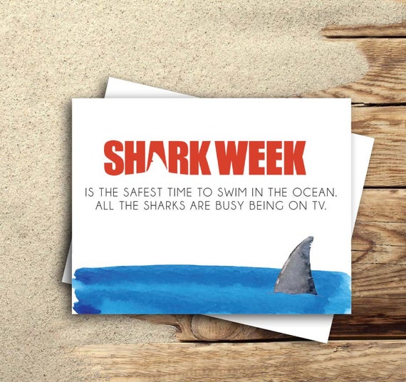 Shark Week Greeting Card Shark Week Card Shark Week - Etsy