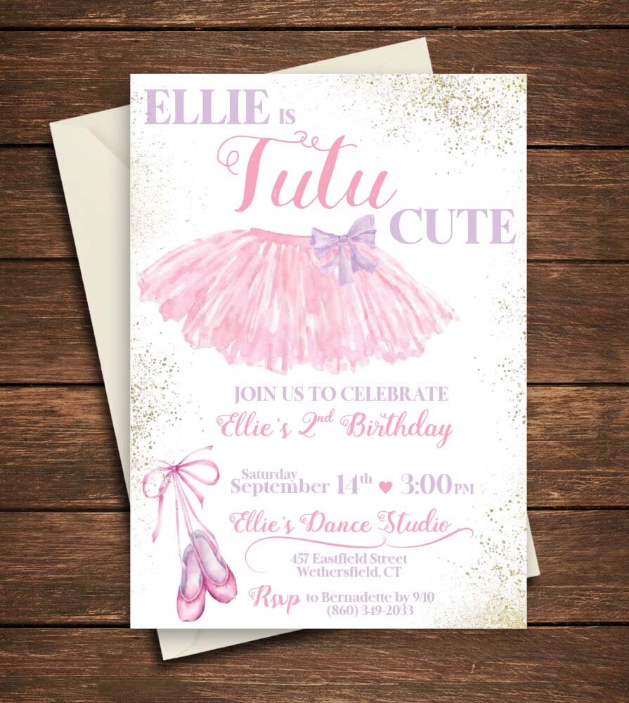 Tutu Birthday Tutu Birthday Party Tutu Invitation Tutu | Etsy