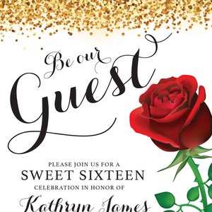 Be Our Guest Invitation | Be Our Guest Sweet Sixteen | Be Our Guest ...