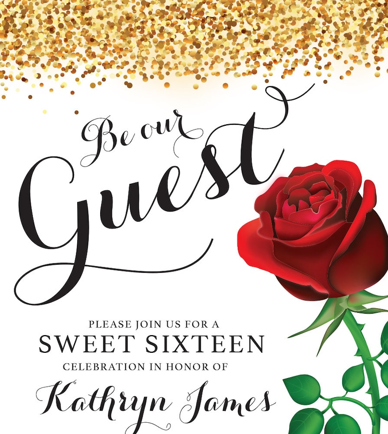 Be Our Guest Invitation Be Our Guest Sweet Sixteen Be Our - Etsy