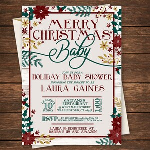 Merry Christmas Baby Shower Invitation, Merry Christmas Baby Invitation ...