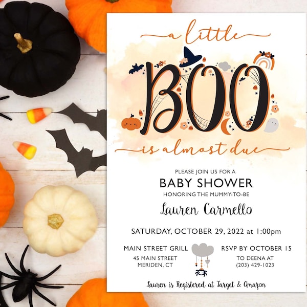 A Little Boo is Almost Due Baby Shower Invitation - Etsy