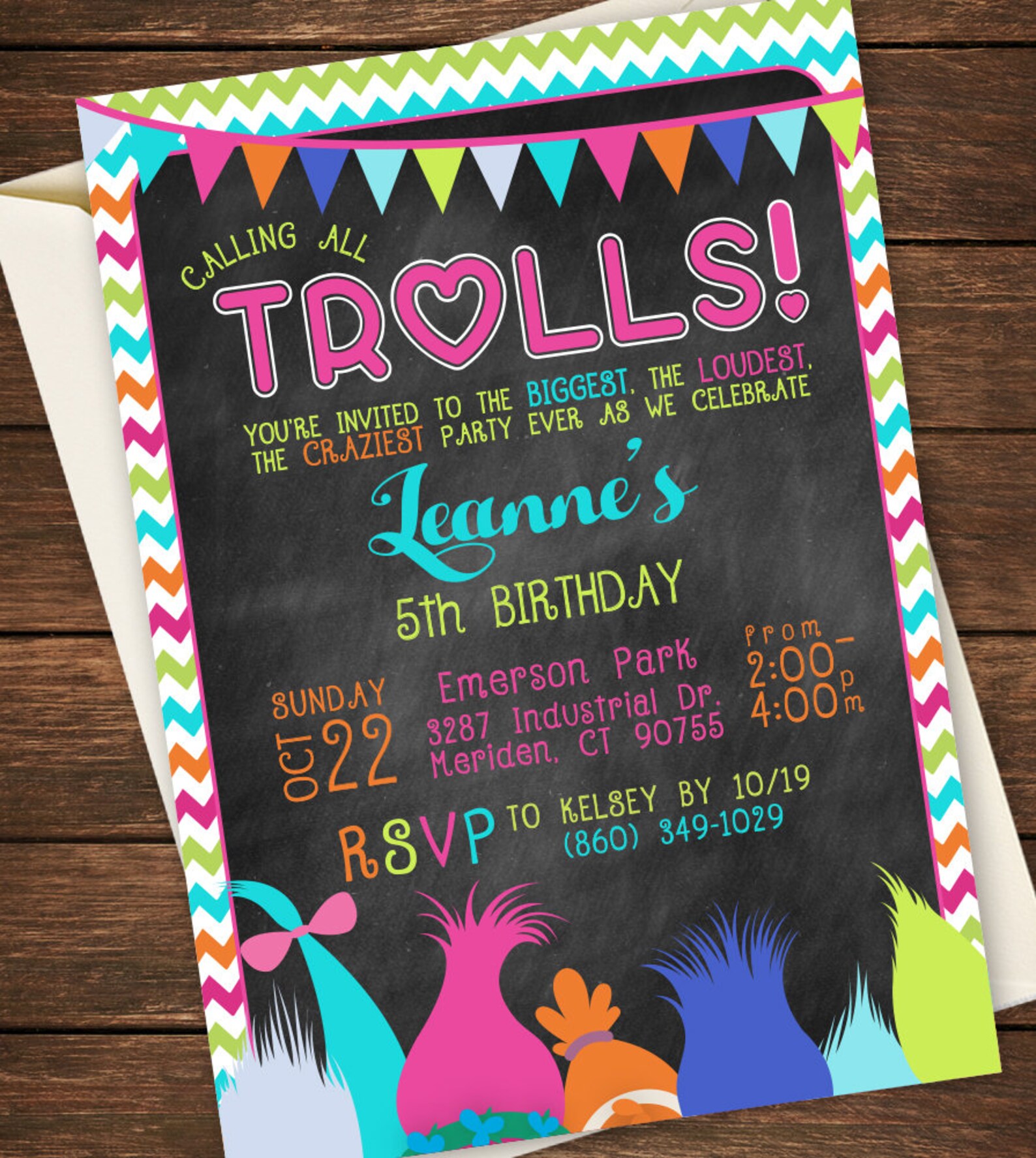 Trolls Birthday Trolls Birthday Party Trolls Invitation - Etsy