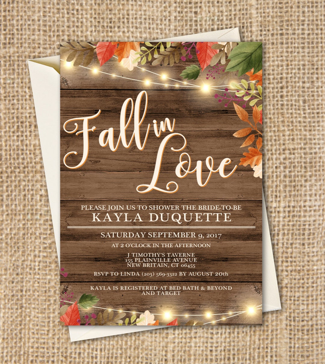 Fall in Love Bridal Shower Invitation, Fall in Love, Fall in Love ...