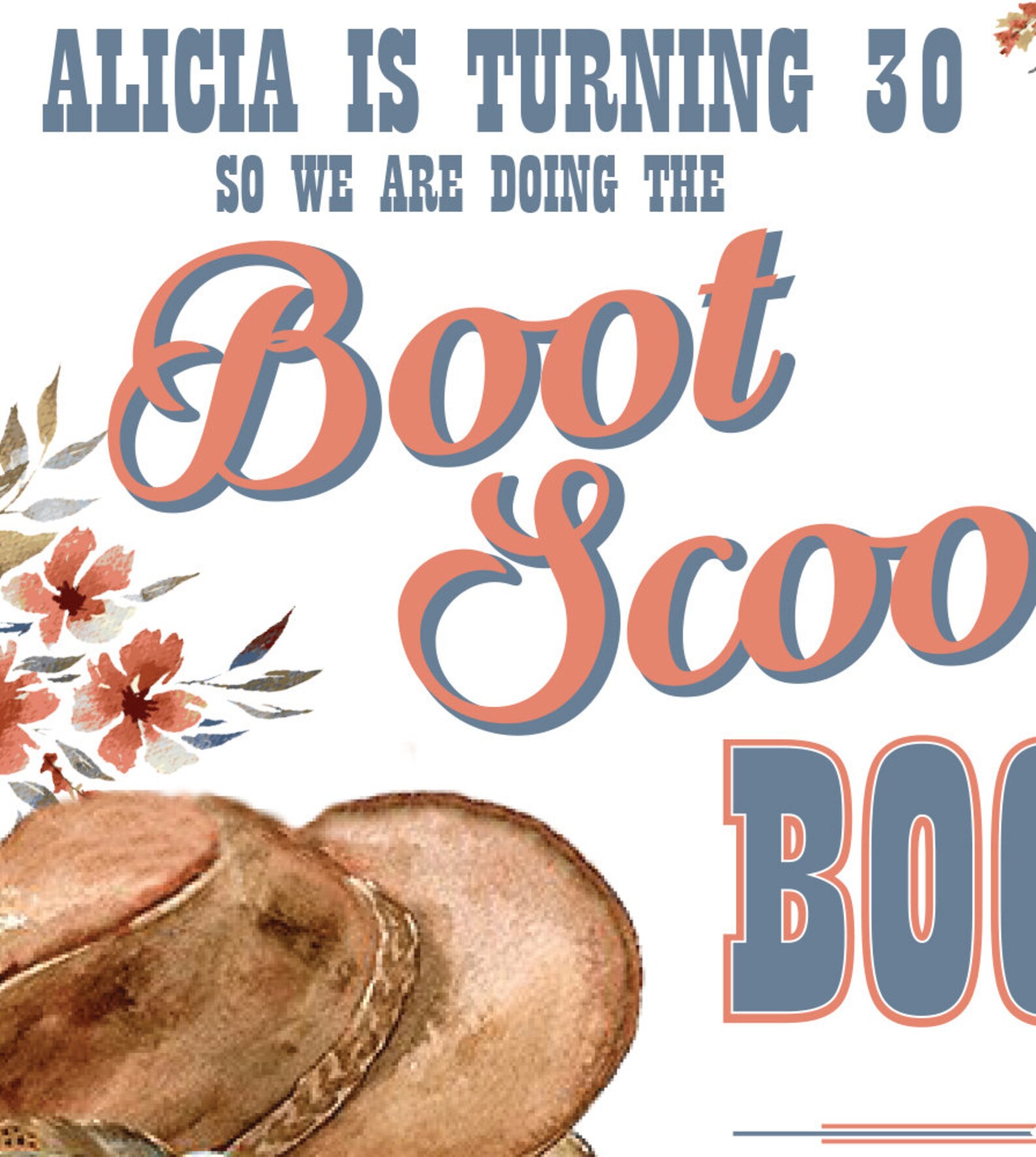 Boot Scootin Birthday Invitation Cowgirl Birthday Cowgirl - Etsy