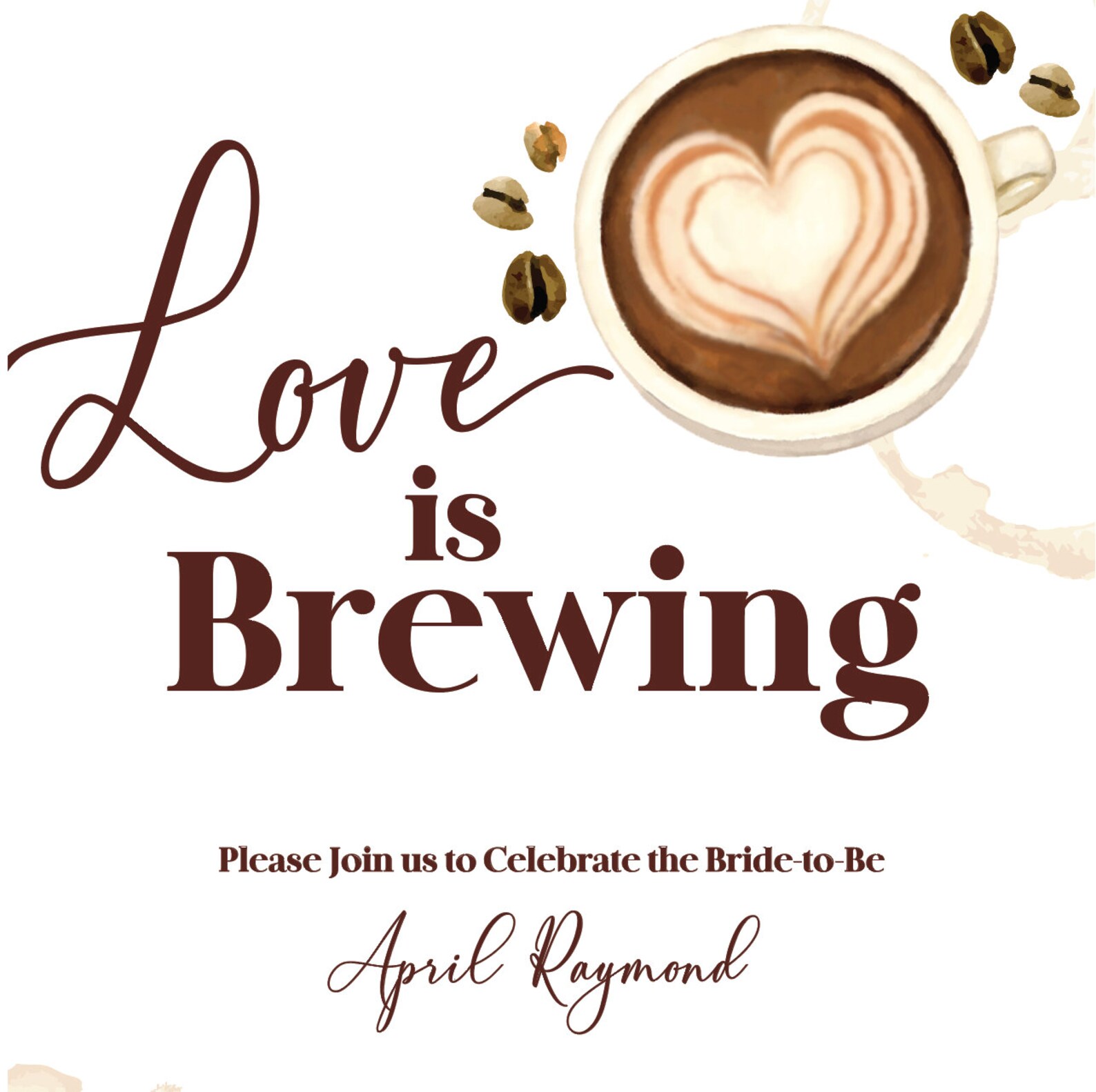 Coffee Bridal Shower Invitation Love is Brewing Love is - Etsy
