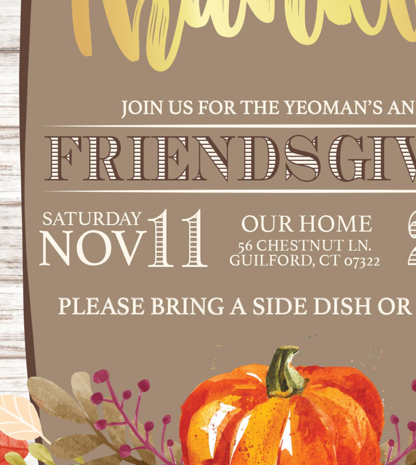 Friendsgiving Invitation, Friends Giving Invitation, Friendsgiving ...