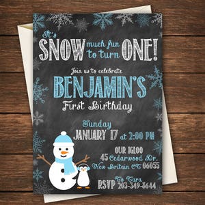 It's Snow Much Fun Invitation | It's Snow Much Fun to Be One Invitation ...