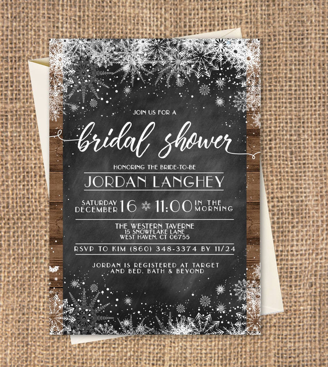 Snowflake Bridal Shower Winter Bridal Shower Christmas | Etsy