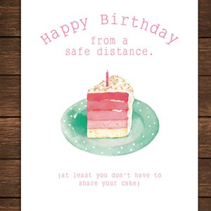Quarantine Birthday Card Social Distancing Card Social Distancing ...