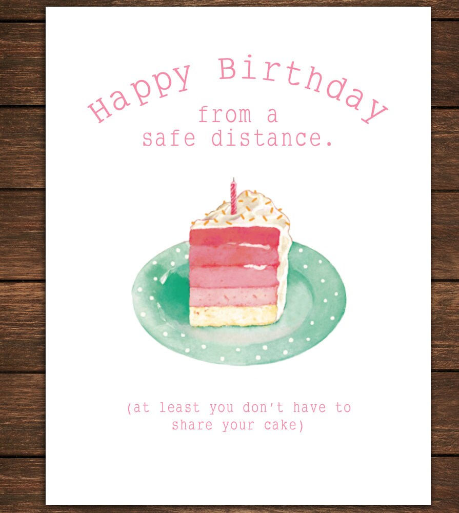 Quarantine Birthday Card Social Distancing Card Social | Etsy