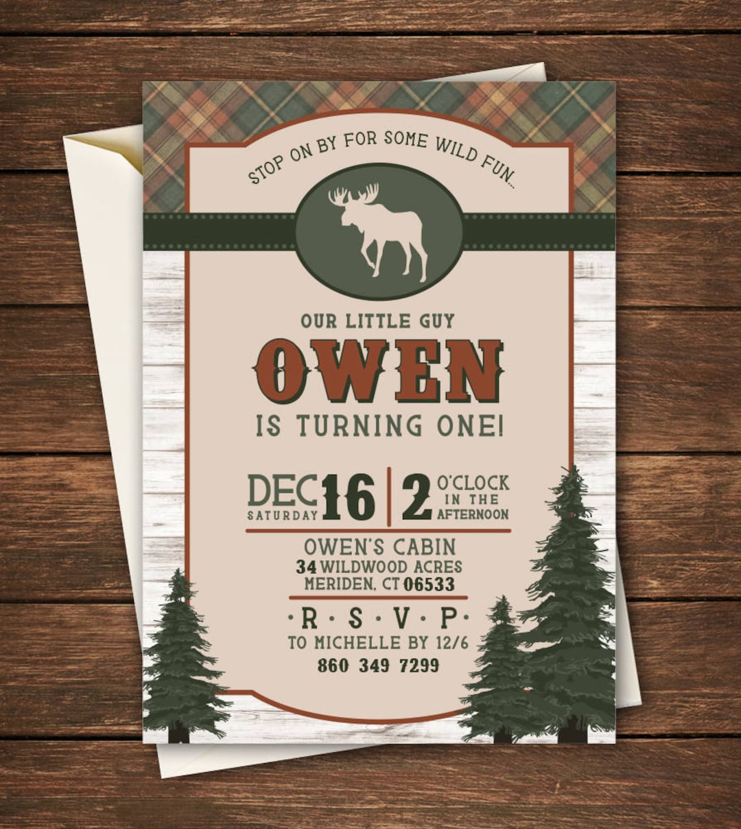 Moose Birthday Invitation, Moose Birthday, Moose Invitation,our Little ...