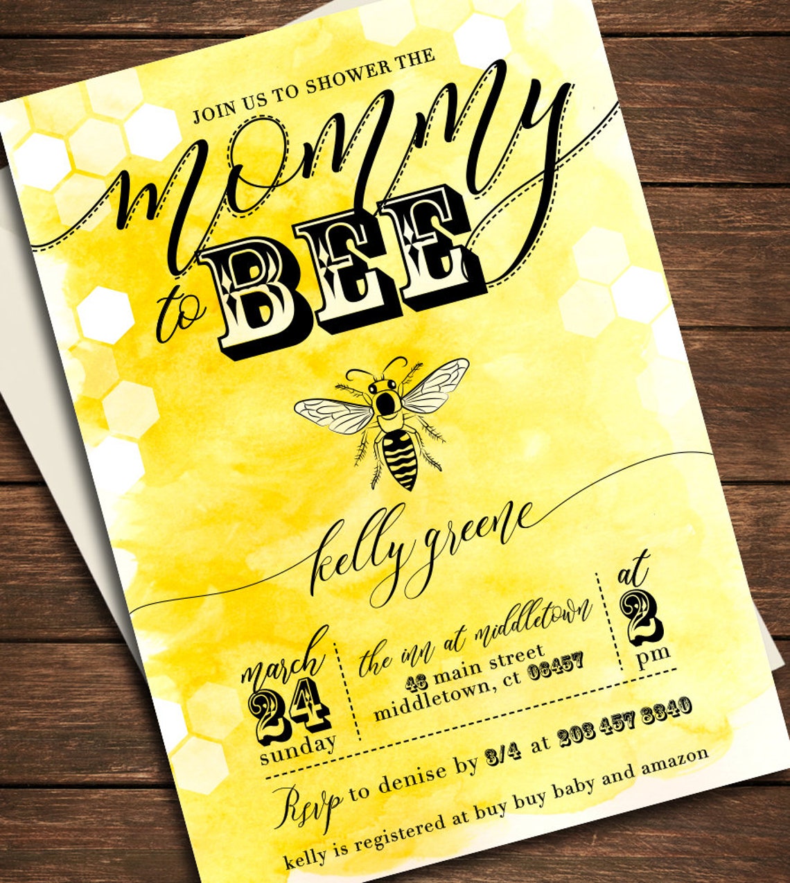 Bumble Bee Baby Shower Invitation Bumble Bee Baby Shower | Etsy