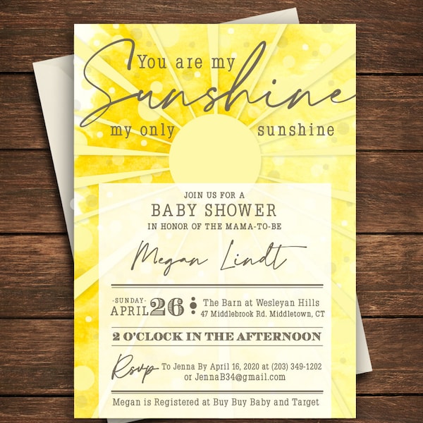 Sunshine Invitation - Etsy