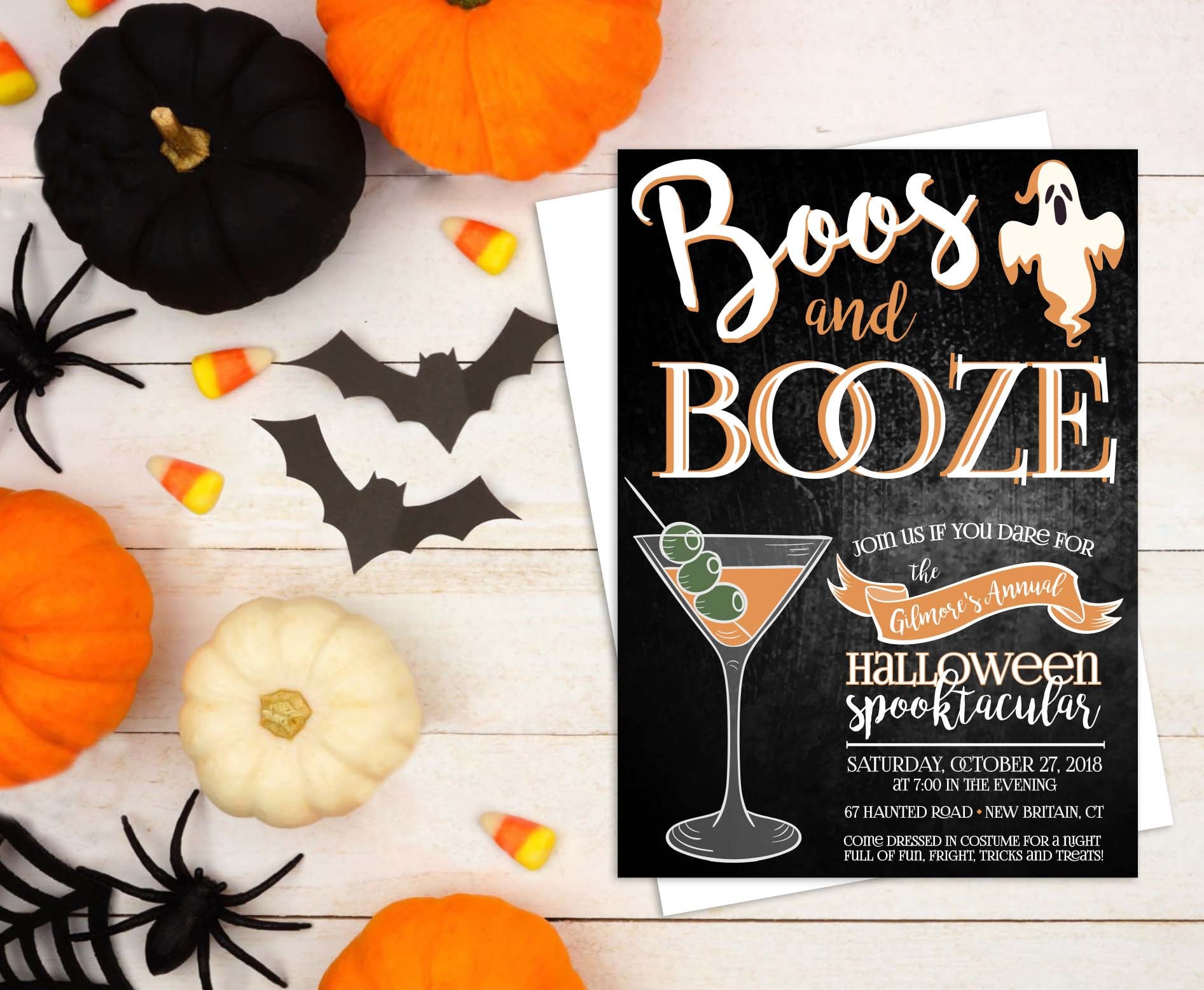 Halloween Party Halloween Party Invitation Boos and Booze - Etsy