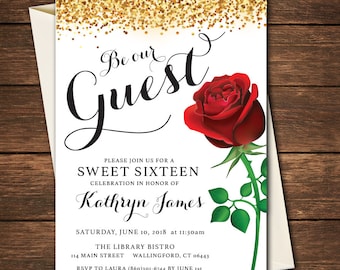 Be Our Guest Invitation Be Our Guest Sweet Sixteen Be Our - Etsy