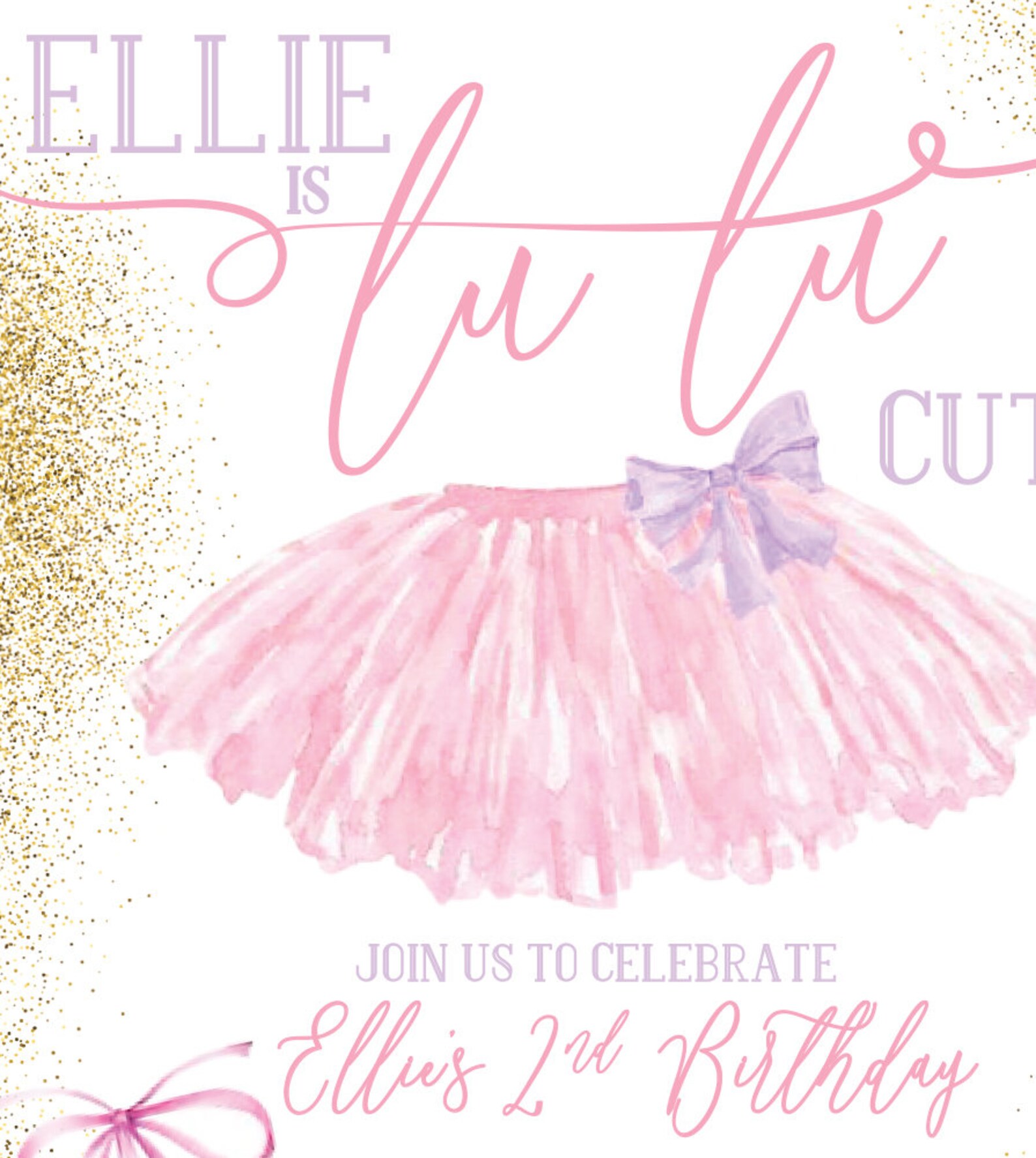 Tutu Birthday Tutu Birthday Party Tutu Invitation Tutu | Etsy
