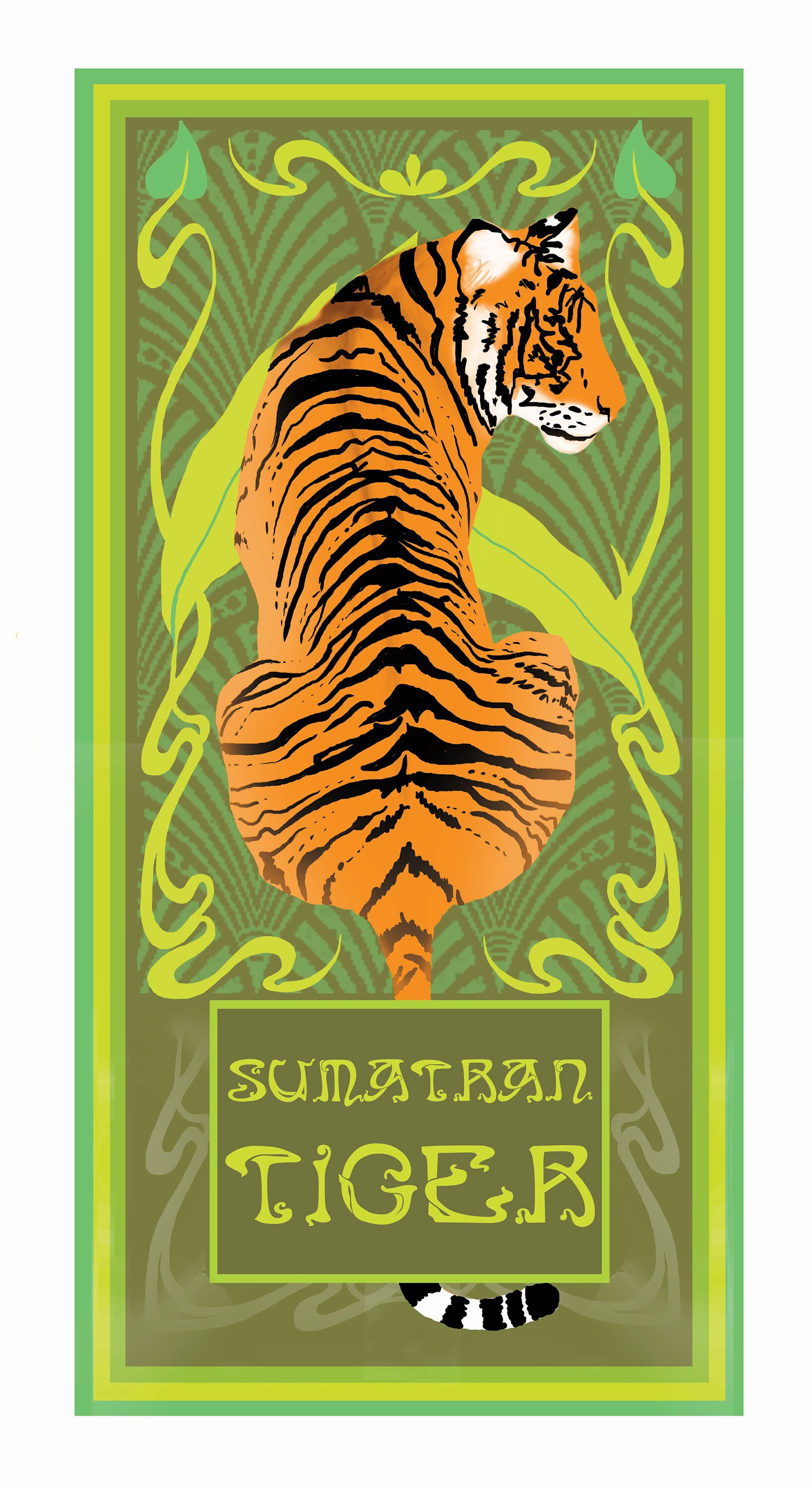 Jungle Art Nouveau Tiger Posters Wildlife Tiger Animal Art - Etsy