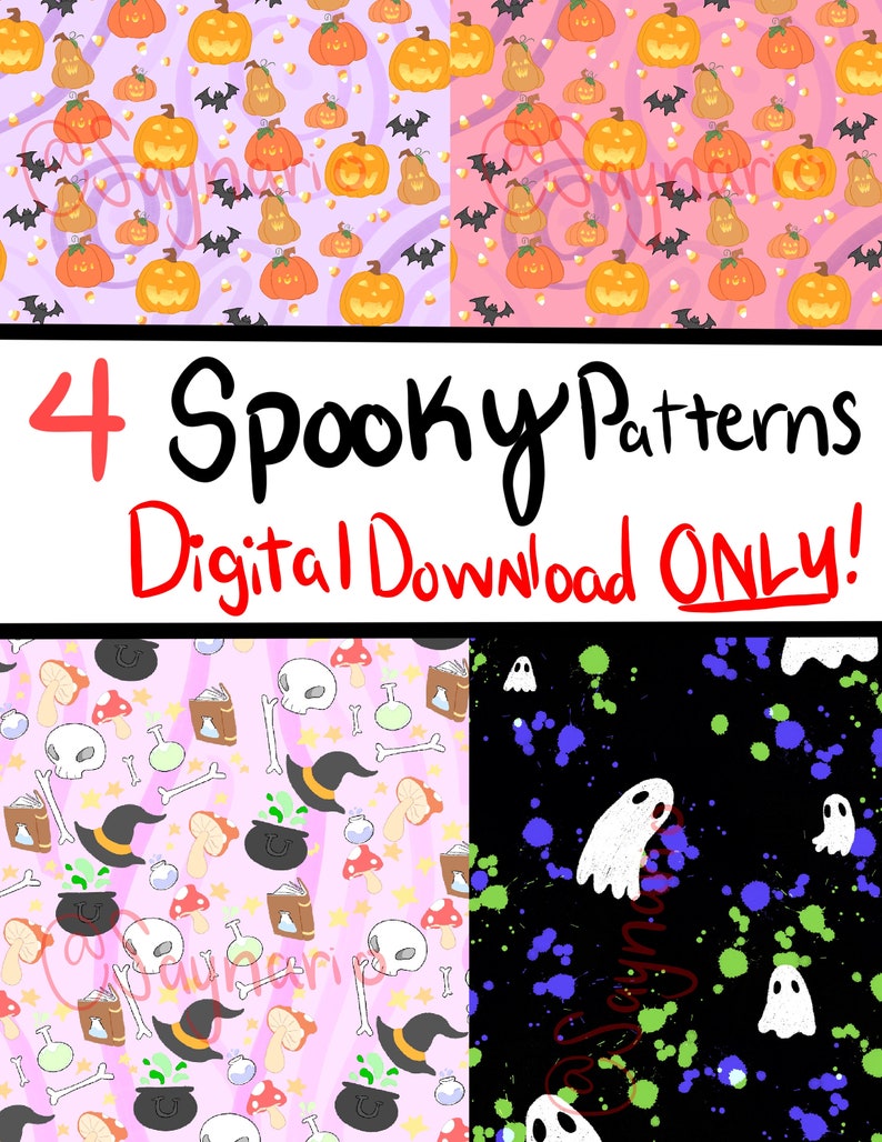 4 Spooky Patterns DIGITAL DOWNLOAD ONLY - Etsy
