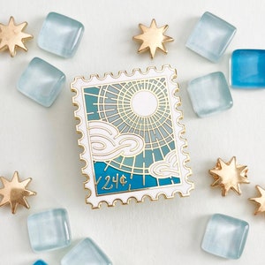 Perfect Day Stamp Enamel Pin / Lapel Pin / Sun Enamel Pin / Unique ...