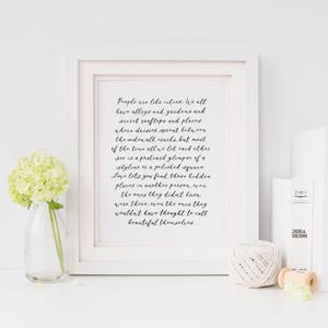 SINGLE Custom Calligraphy Vow // hand Lettered Poem / Personalized Poem ...