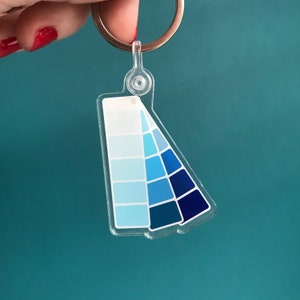 Shades of Blue Acrylic Keychain // Acrylic Keychain / Designer Keychain ...