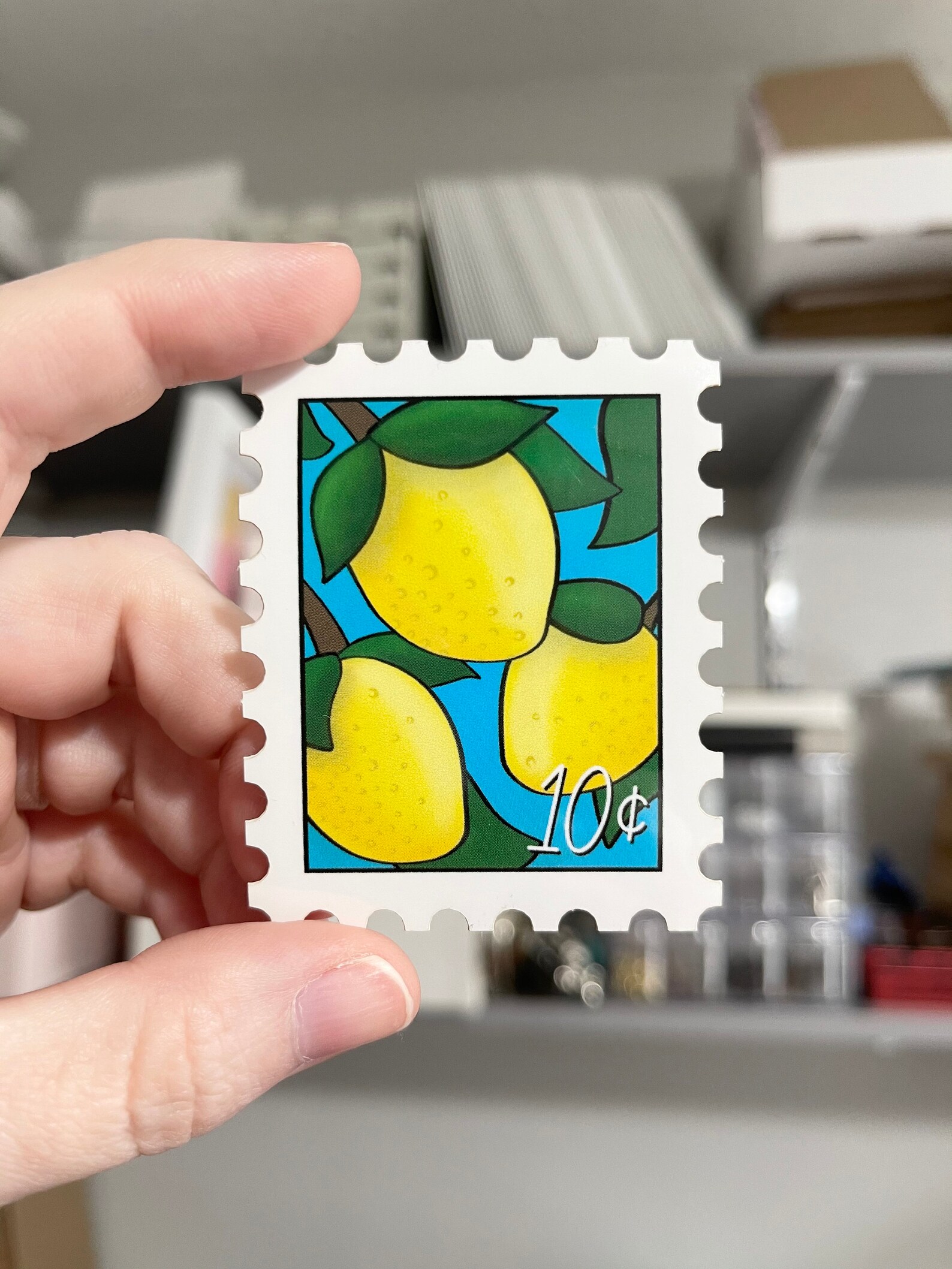 Lemon Postage Stamp Sticker // Lemon Stamp / Lemons Sticker / - Etsy
