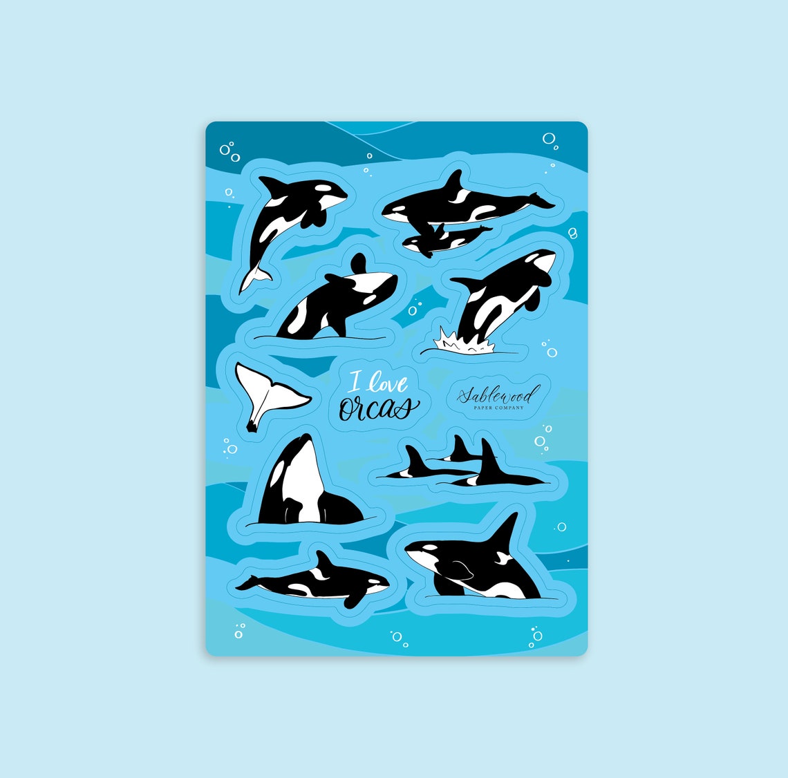 Orcas Sticker Sheet // Spy Hopping Orca / Whale Sticker / Save | Etsy