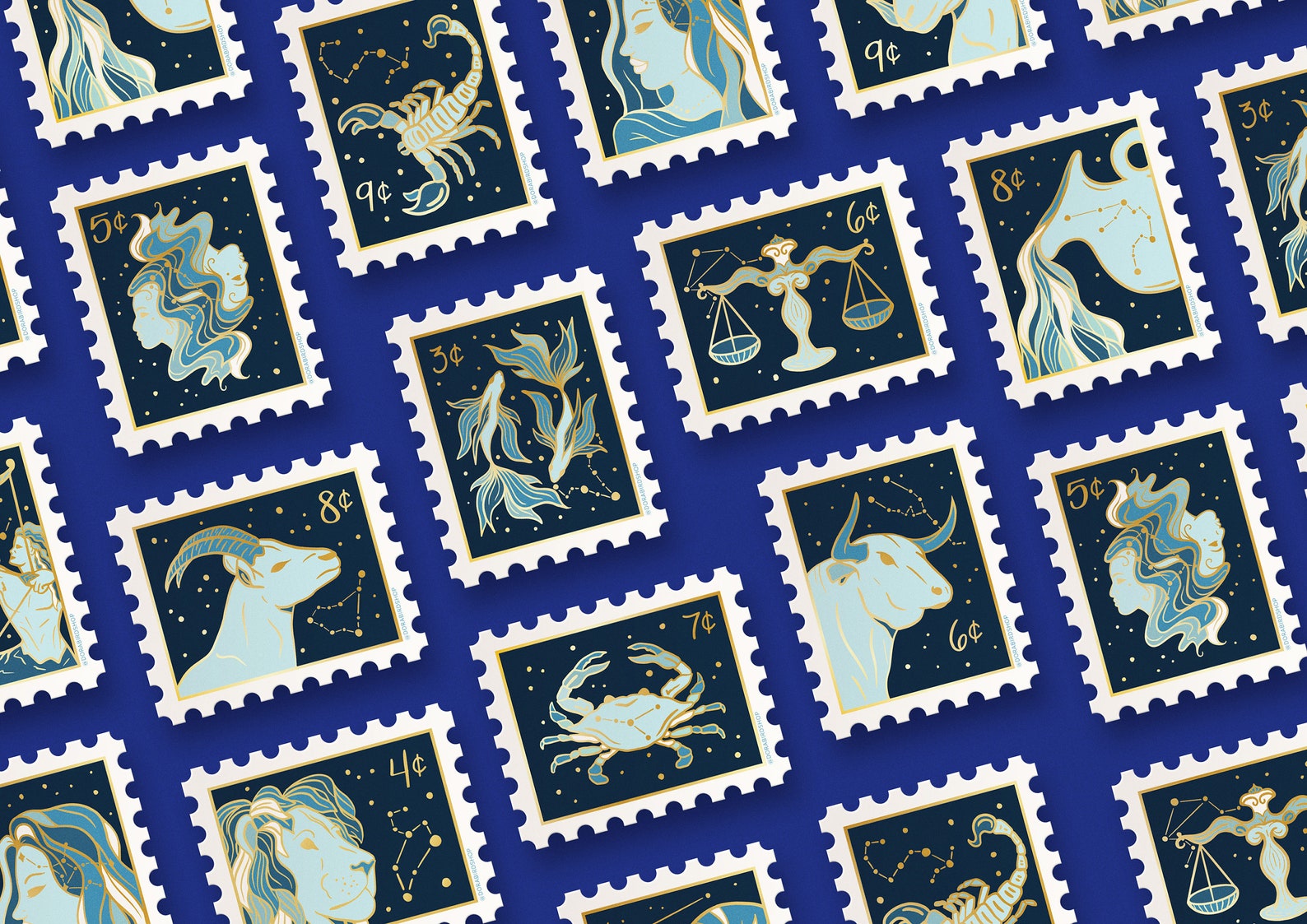 Scorpio Zodiac Stamp Sticker // the Scorpion / Zodiac Sticker / Star ...