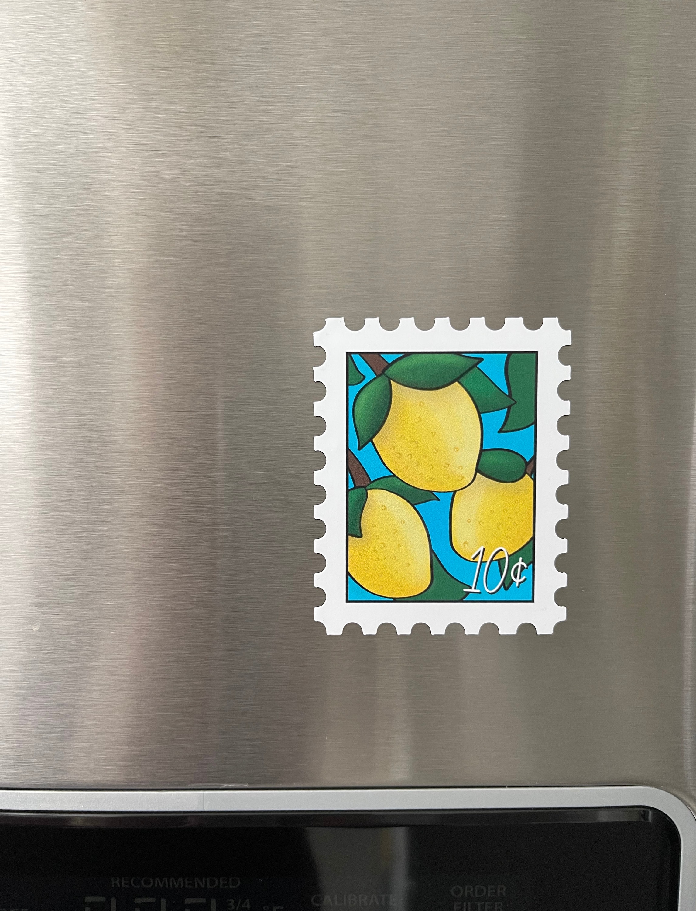 Lemon Postage Stamp Magnet // Lemon Stamp / Lemons Sticker / | Etsy