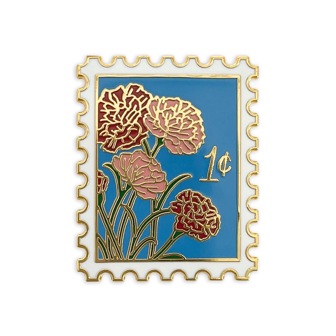 Carnation (january) Birth Month Enamel Pin // Birth Month / Enamel Pin ...