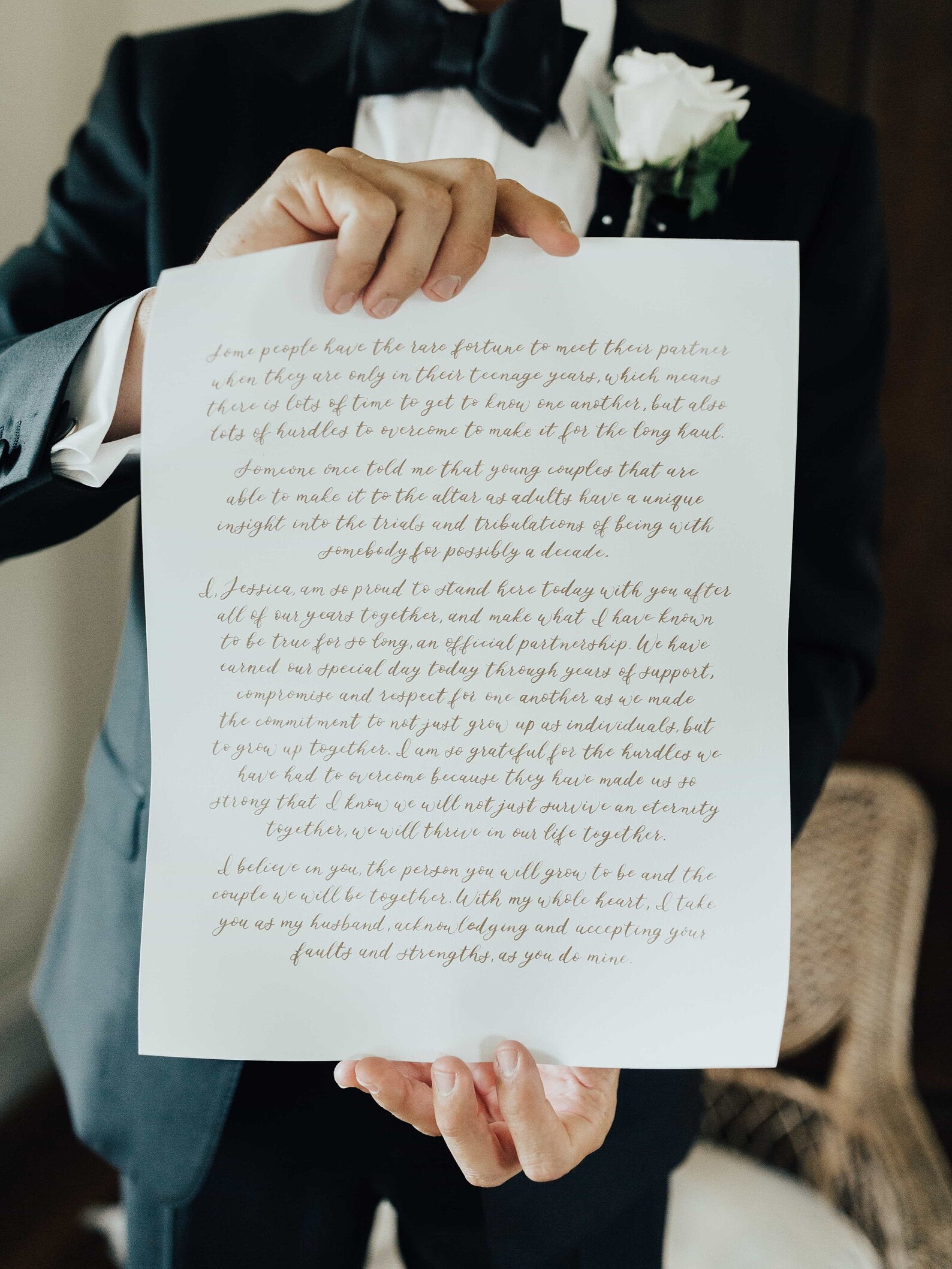 PAIR of Custom Calligraphy Wedding Vows //bespoke Wedding | Etsy
