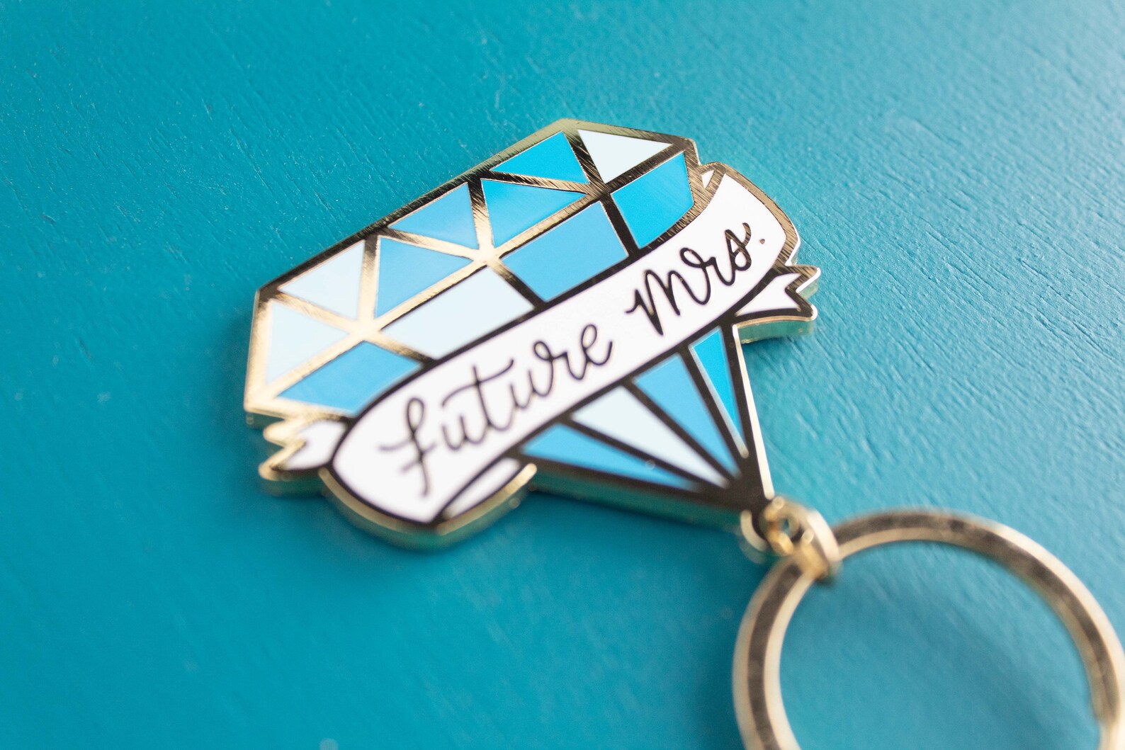 Future Mrs. Enamel Keychain // Diamond Keychain / Engaged Keychain ...