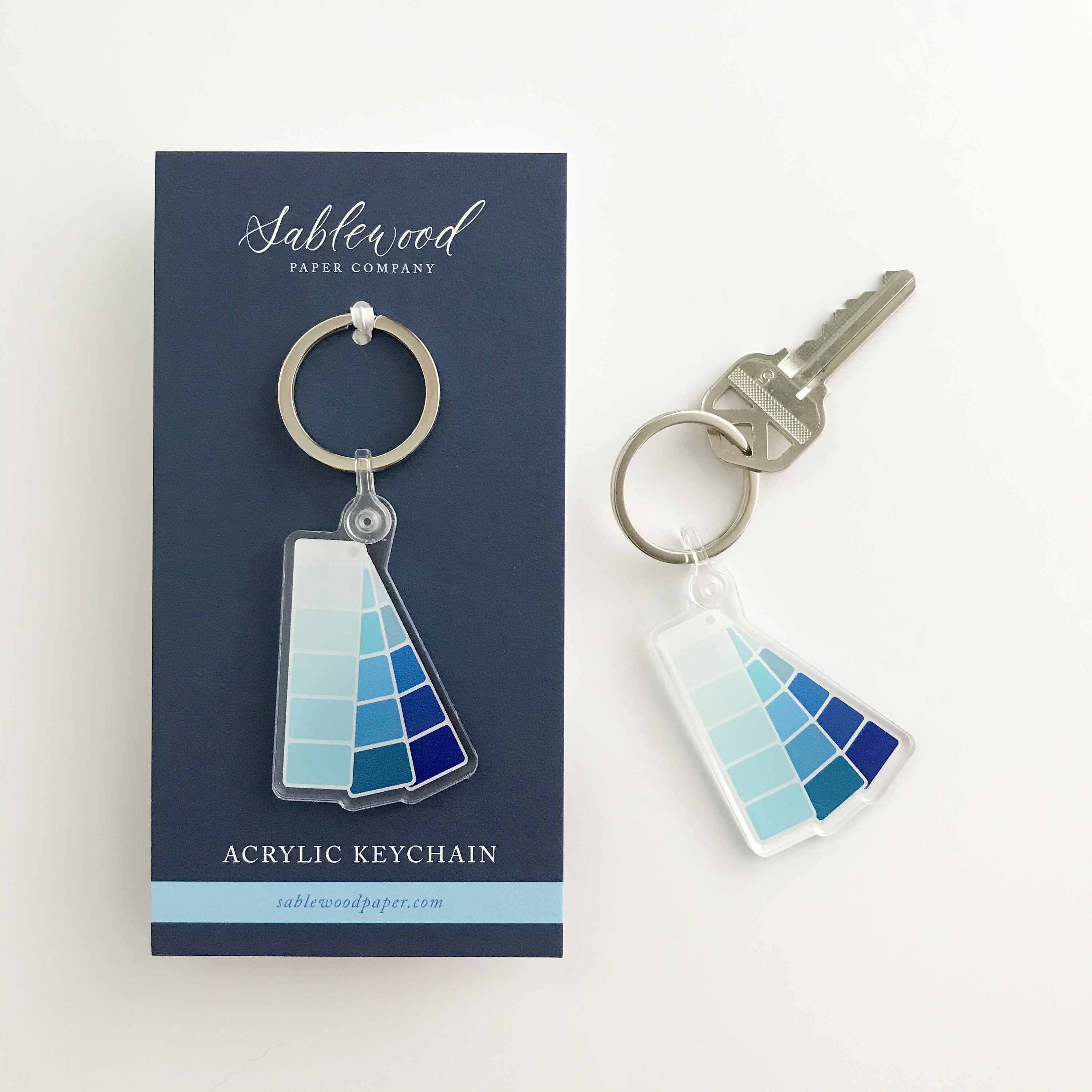 Shades of Blue Acrylic Keychain // Acrylic Keychain / Designer - Etsy