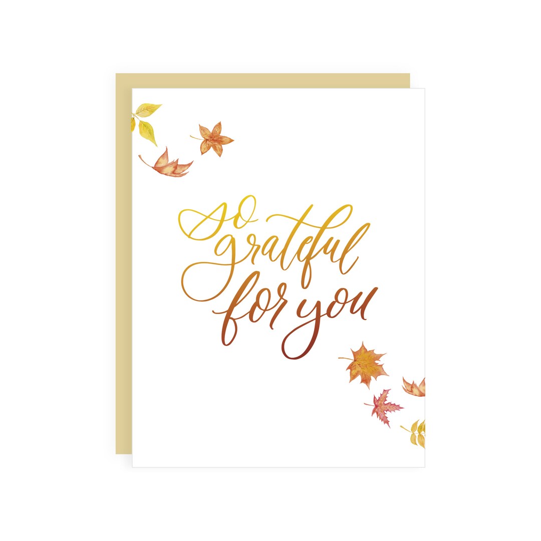 Grateful for You Card //thanksgiving Card / Grateful Card / - Etsy