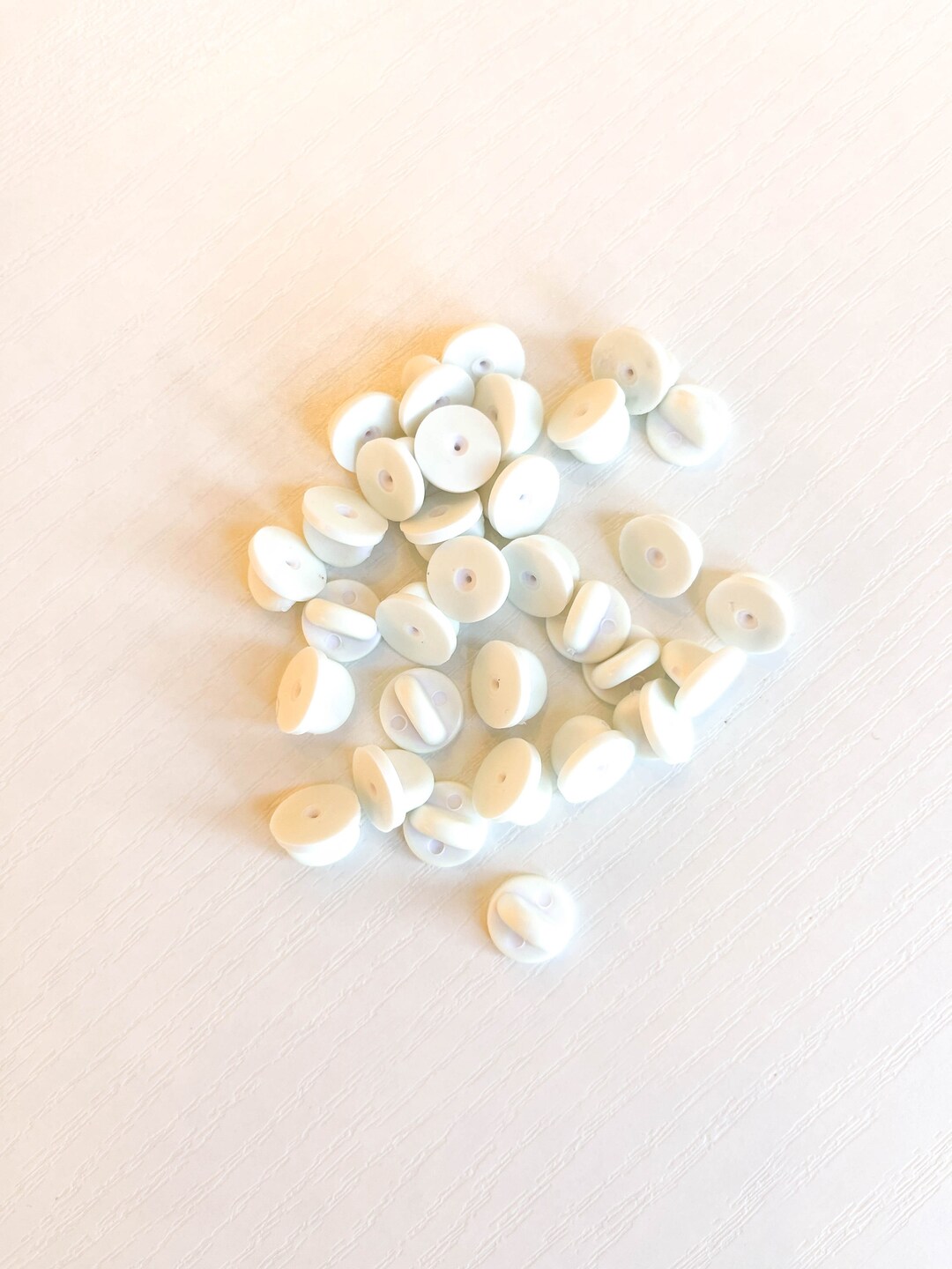 White Pin Backs // white Rubber Pin Backs / White Pin Covers / Pin ...