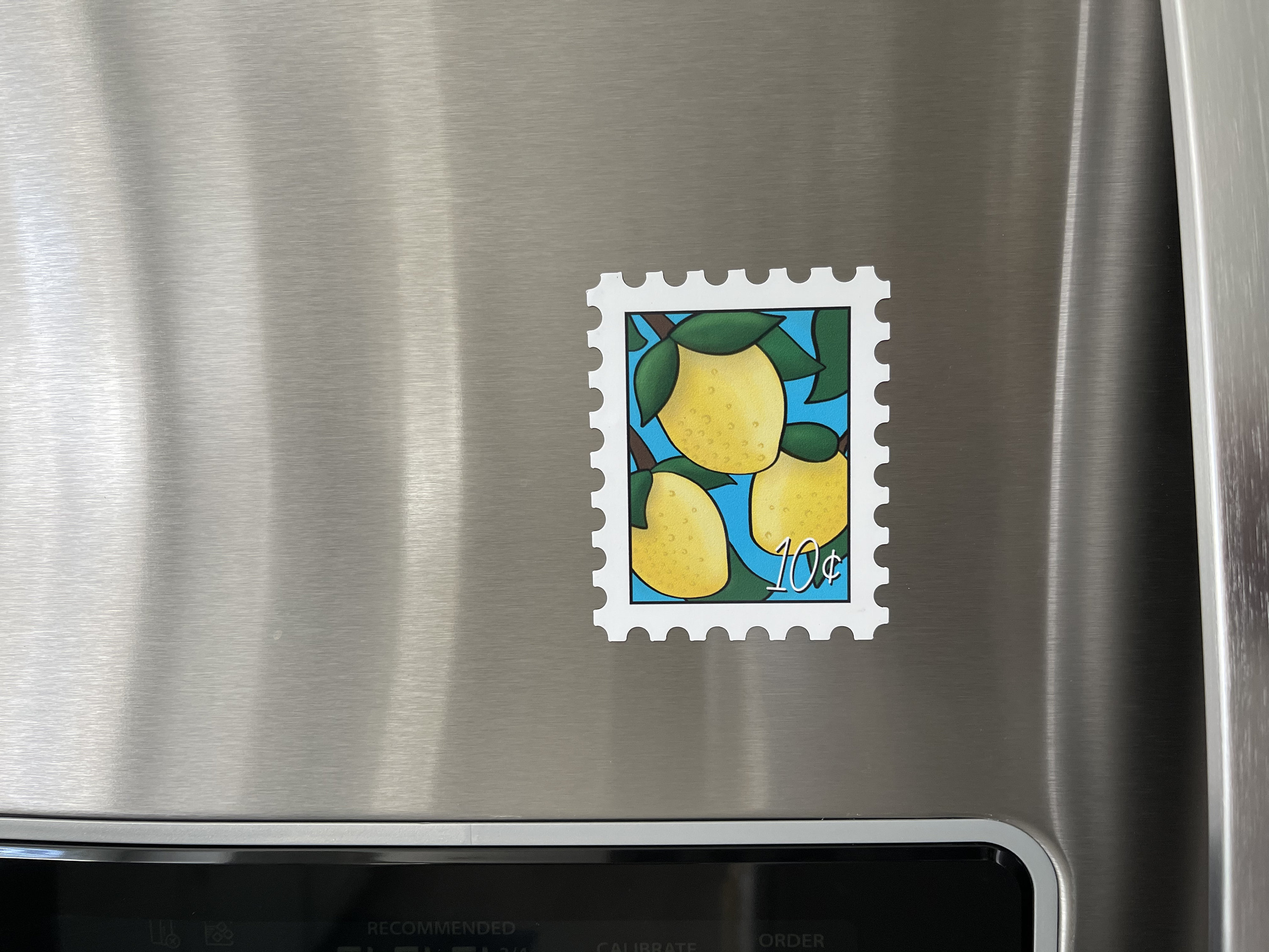 Lemon Postage Stamp Magnet // Lemon Stamp / Lemons Sticker / | Etsy