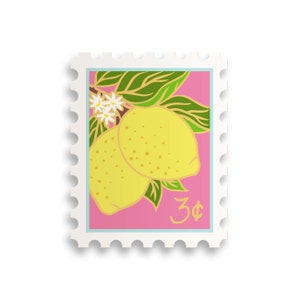 Cheery Lemons Stamp Sticker // Lemons Sticker / Lemon Stamp / Fruit ...