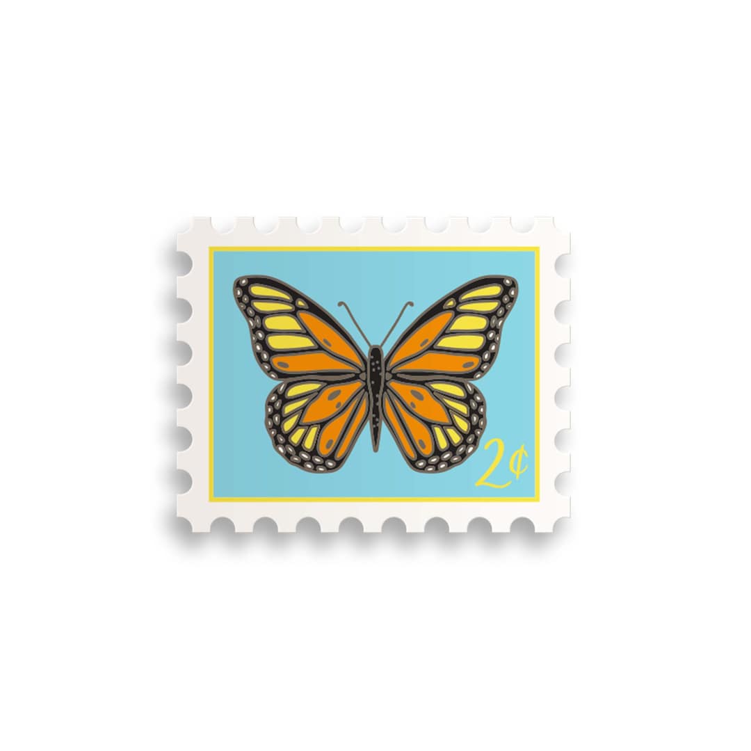 Monarch Butterfly Stamp Sticker // Butterfly Sticker / Monarch / Animal ...